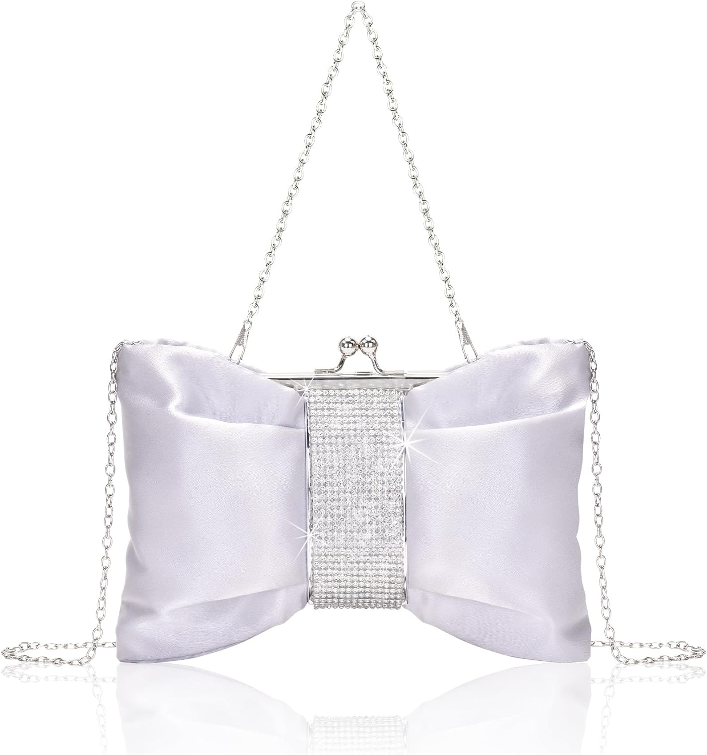 Amazon.com: Larcenciel Women's Evening Handbags, Shiny Bow Evening ...