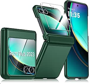 Amazon.com: BSNRM for Motorola Razr Plus 2023 Case, Built-in Screen Protector & Hinge Protection ...