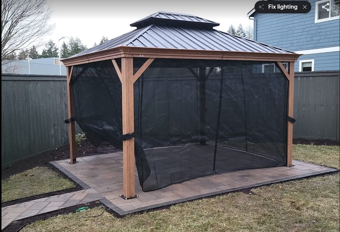 $147/mo - Finance PURPLE LEAF 12‘ X 14’ Patio Hardtop Gazebo Double ...