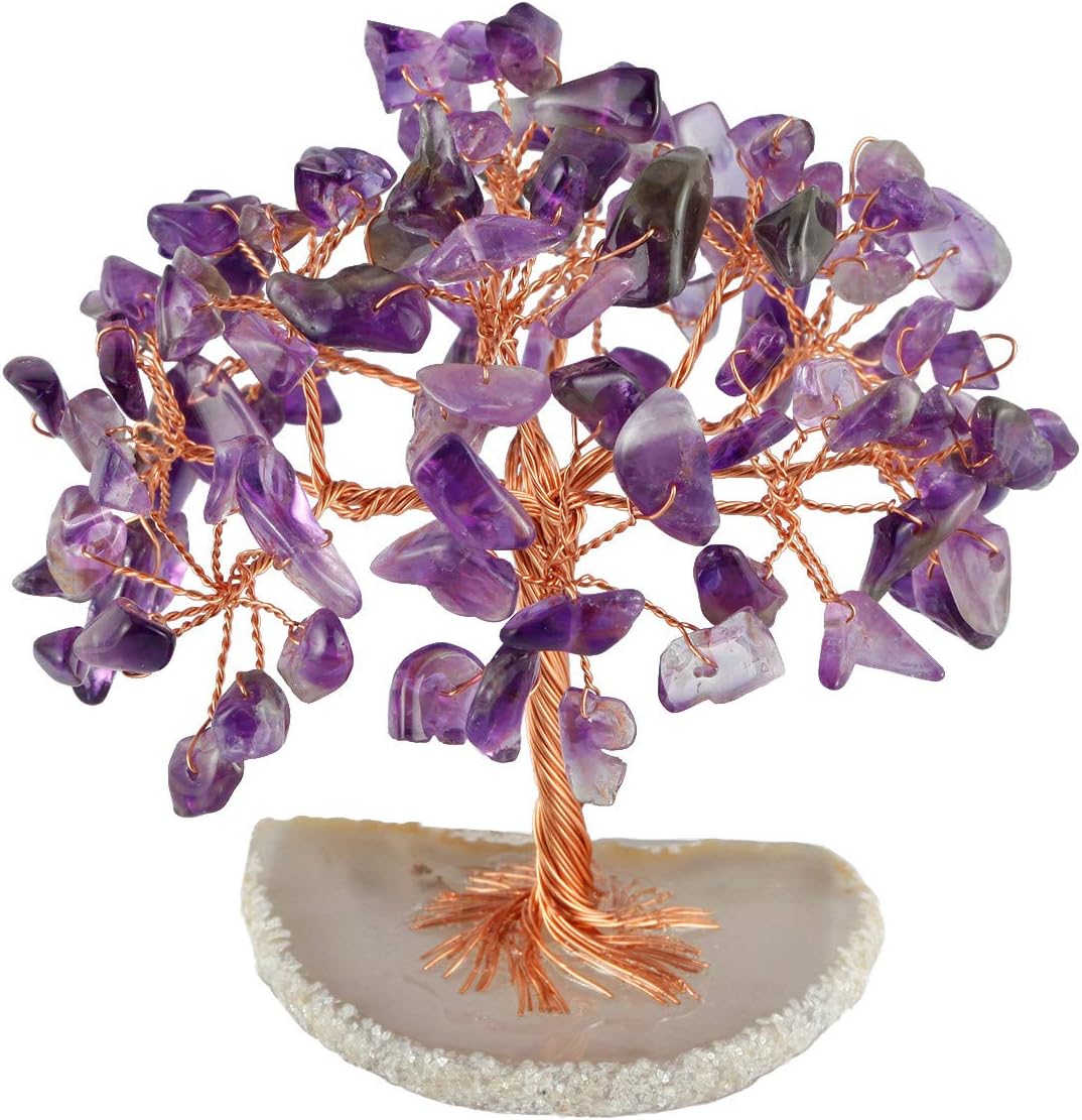 Amazon.com: mookaitedecor Natural Amethyst Crystal Tree Copper Money ...
