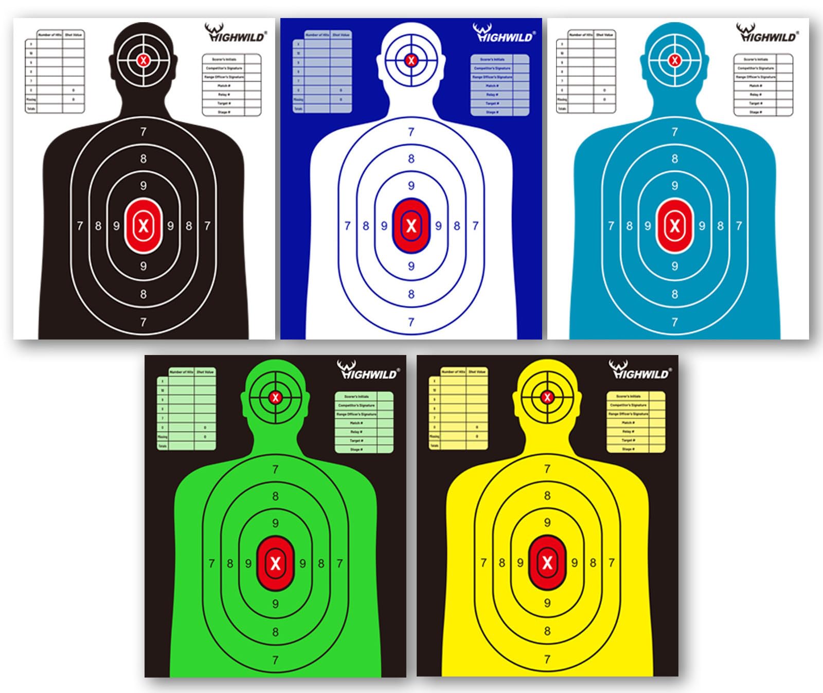 Cardboard Silhouette Targets Range Practice 72-Pack Shooting Targets ...
