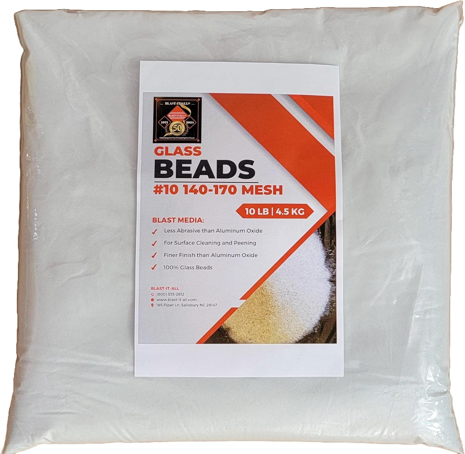 Amazon.com: Glass Bead #10 140-170 Mesh 10lb Bag for Blast Cabinets or ...