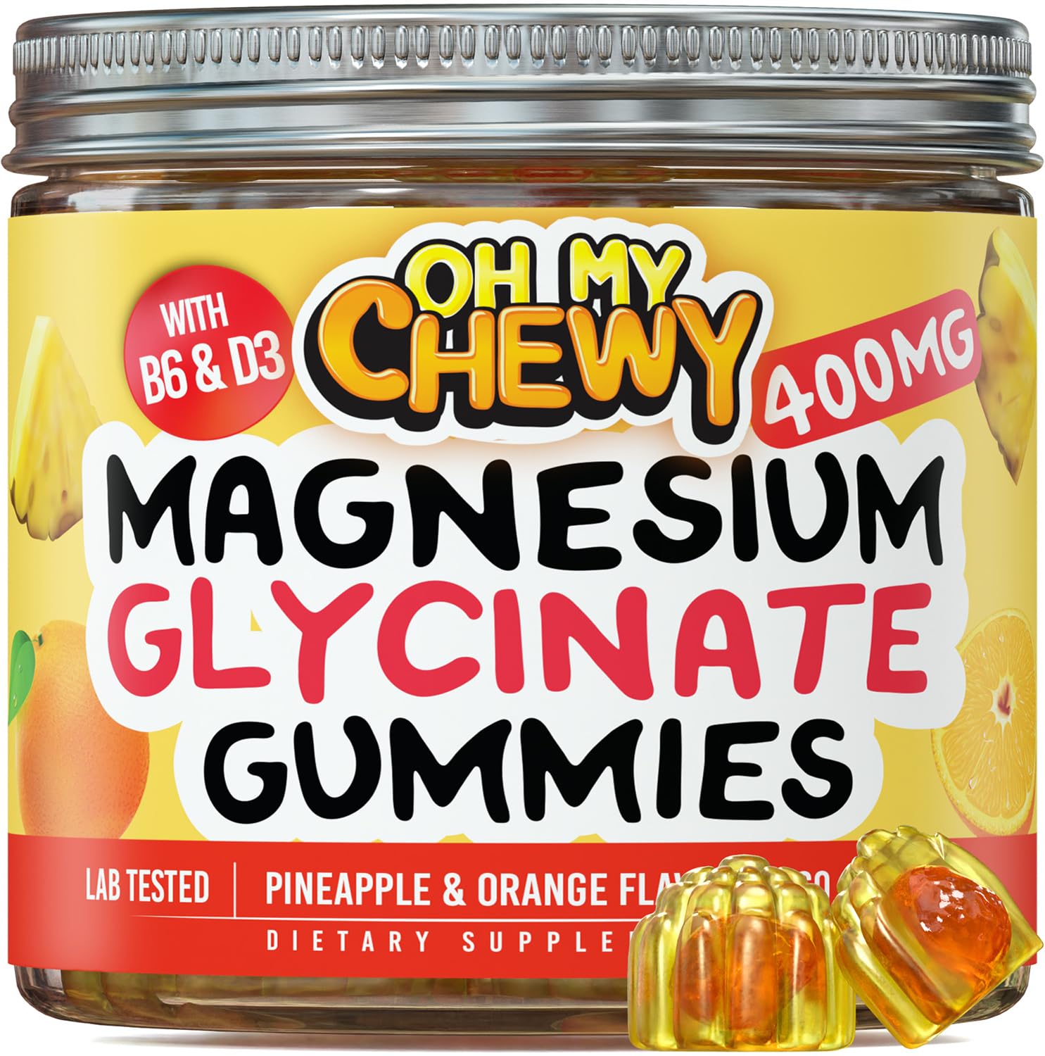 Amazon.com: Magnesium Glycinate Gummies 400MG - High Absorption for Kids, Teens & Adults ...