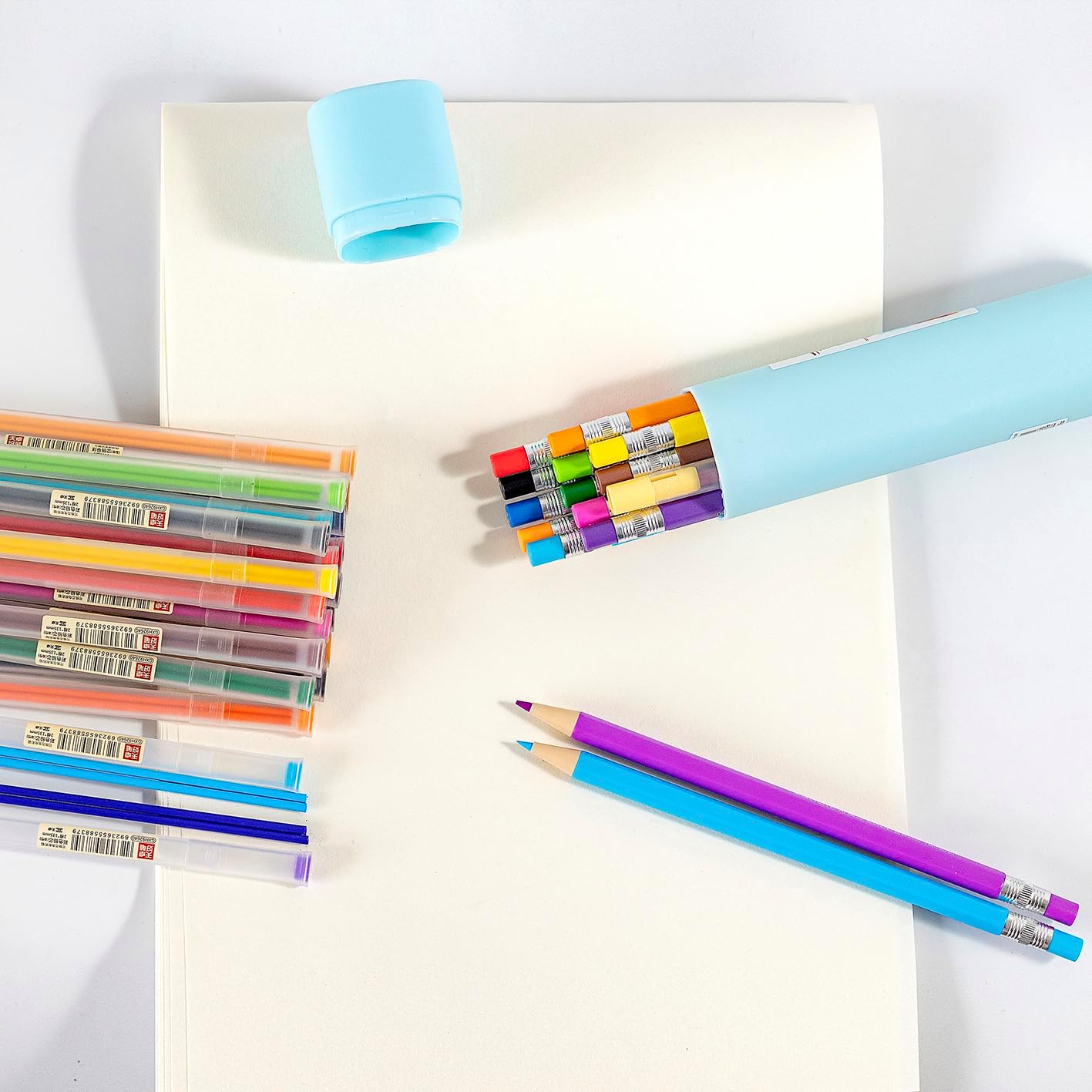 Amazon.com : 12pcs mechanical coloured pencils with two sets (24pcs) of ...