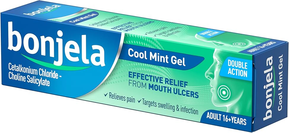 Bonjela Adult Gel 15g - Mint Oral Pain Relief For Mouth Ulcers, Cold ...