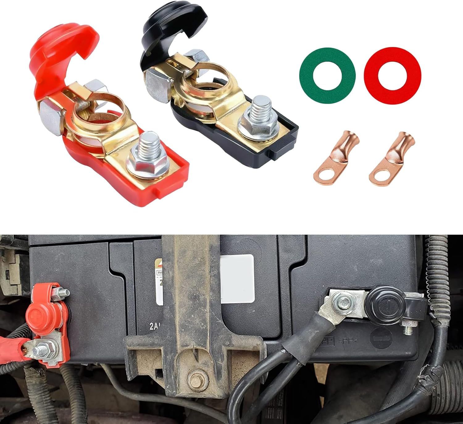 Amazon.com: PACLVIO 2PCS Car Battery Terminal Connector, Battery Cable ...