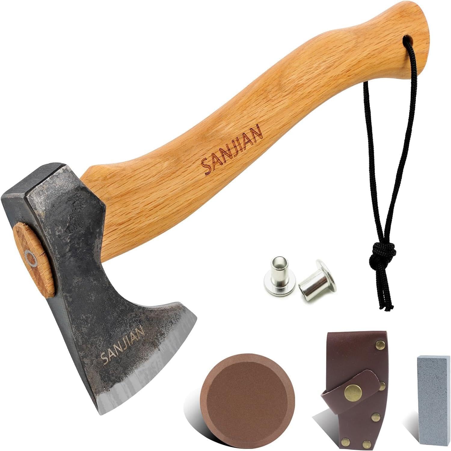 Amazon.com : ROCKYGIANT 13'' Camping Axe with Sheath, Hand Forged ...