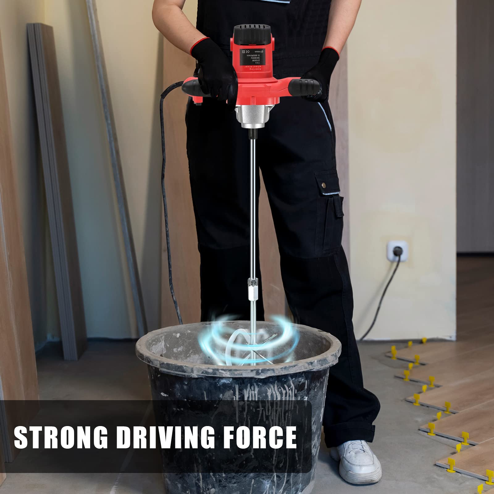 Snapklik.com : Electric Concrete Mixer, 2100W 110V Handheld Mixer, 6 ...