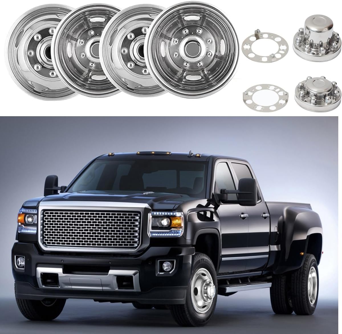 Amazon.com: XIUHUA 16 Inch Stainless Steel Wheel Simulators Full Kits ...