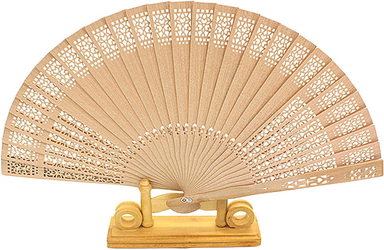Virtcooy Folding Wooden Hand Fan | Openwork Folding Fan - Chinese Style ...