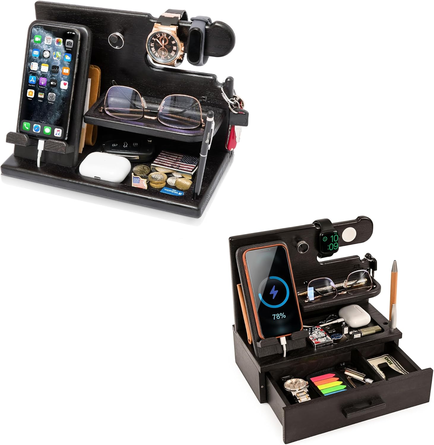 Amazon.com: TESLYAR Wood Phone Docking Station & Wood Phone Docking ...