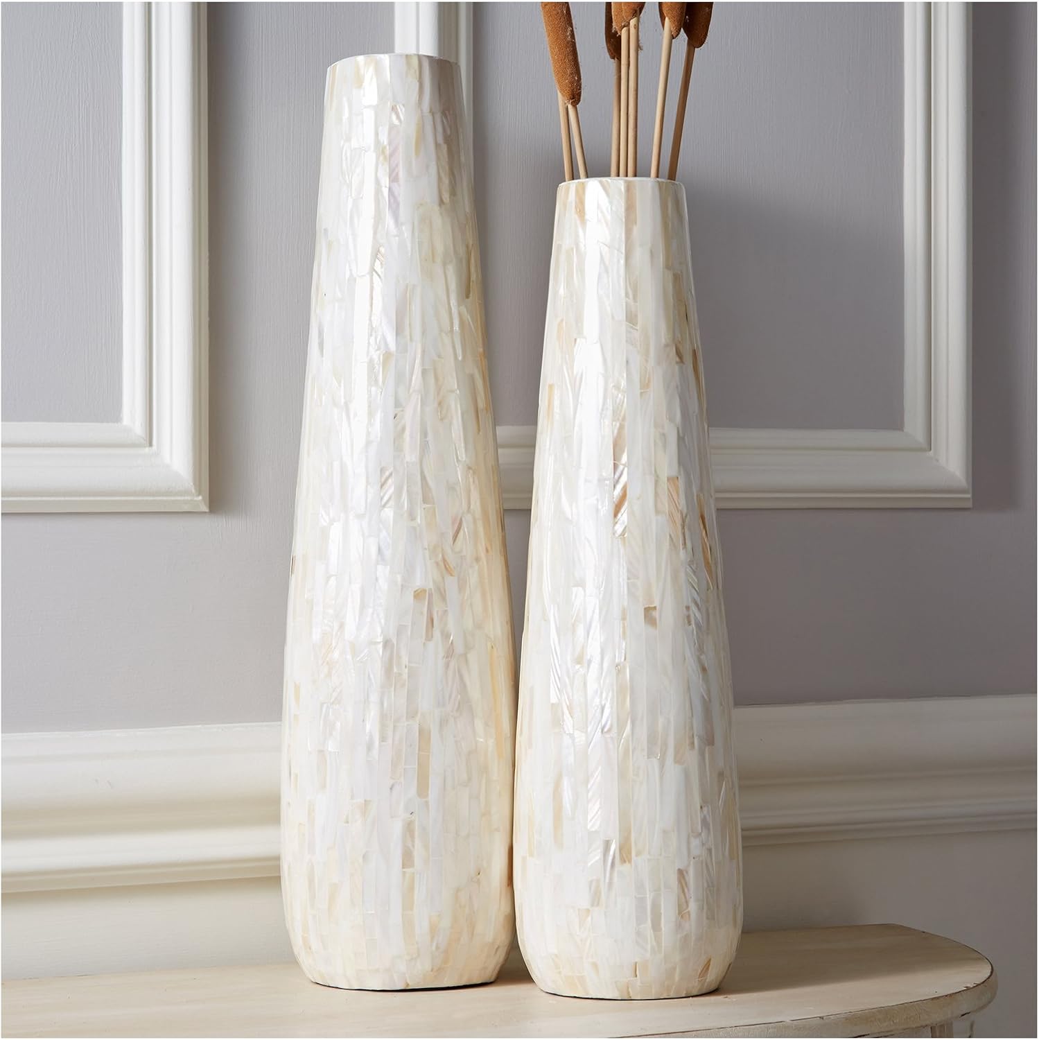 Amazon.com: Tozai Lamina Tall Decorative Vases, Set of 2 : Home & Kitchen