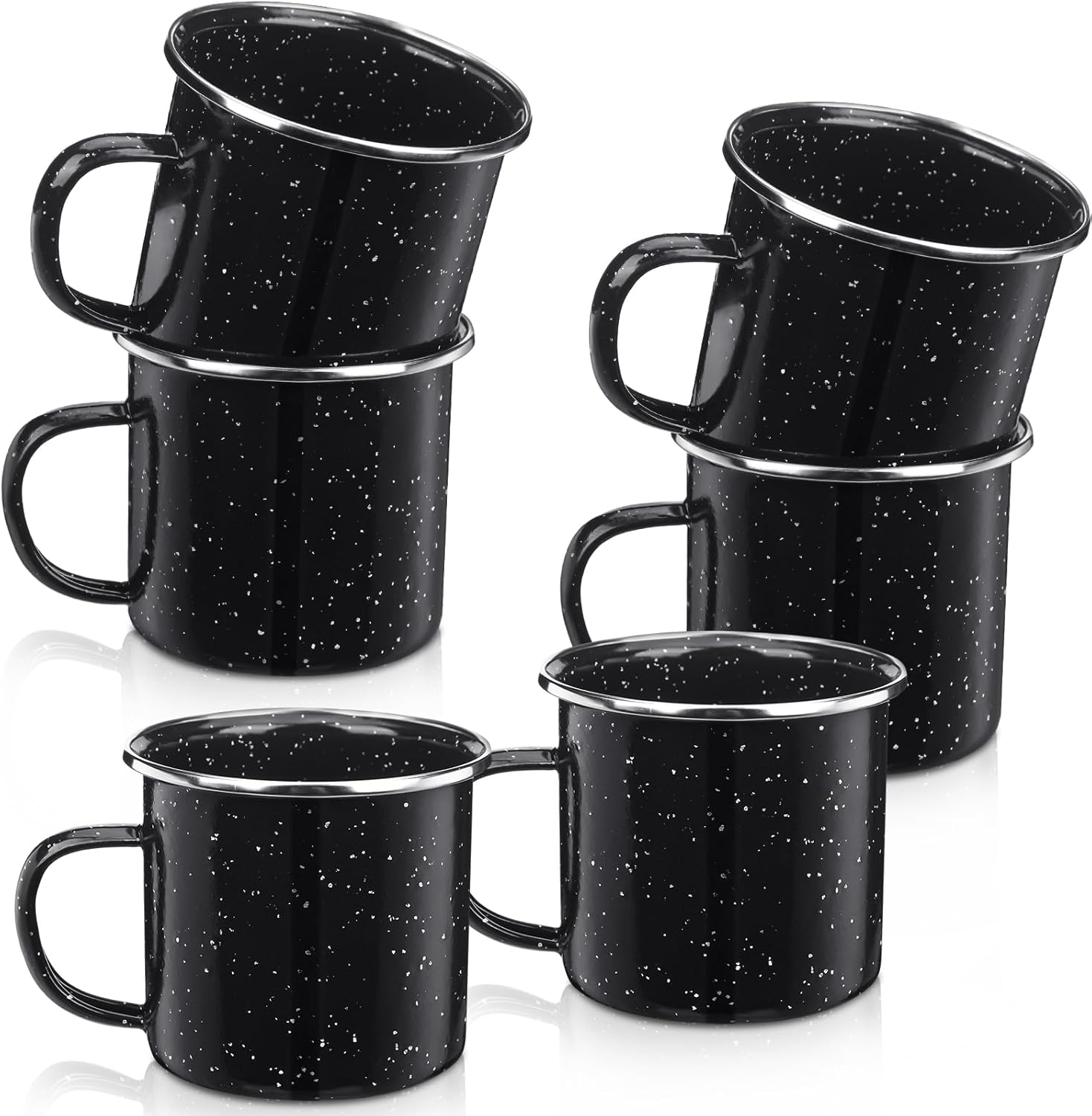 Amazon.com | 6 Pcs Enamel Camping Mugs Small Coffee Mugs Tea Cups ...