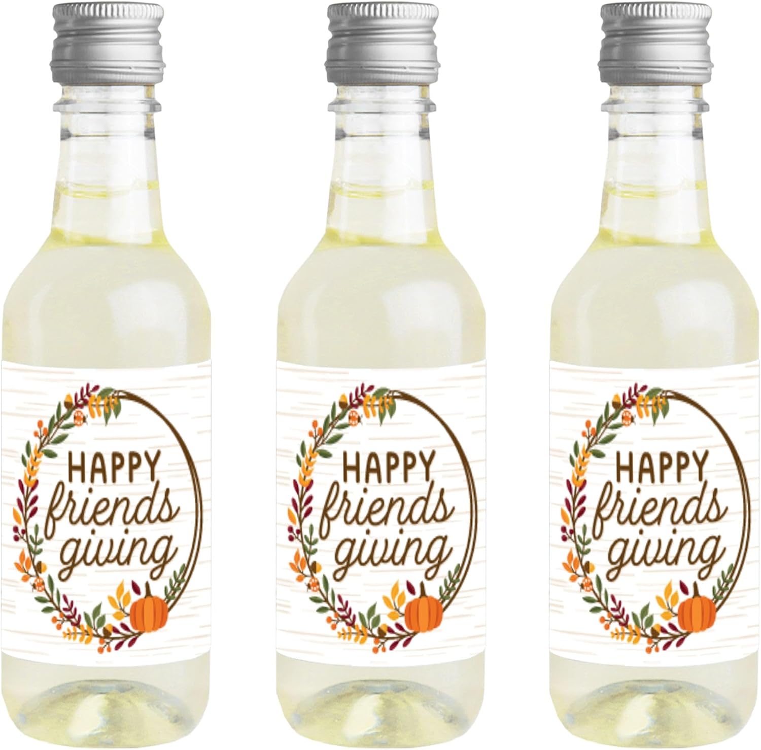 Amazon.com: Big Dot of Happiness Fall Friends Thanksgiving - Mini Wine ...