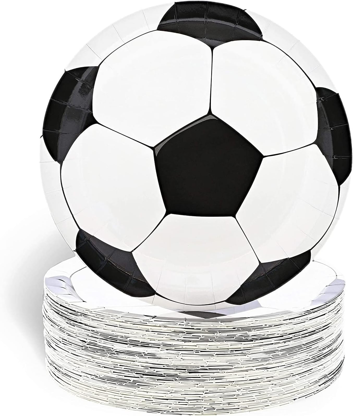 Amazon.com: BLUE PANDA 80-Pack Soccer Paper Plates - Sports Themed ...