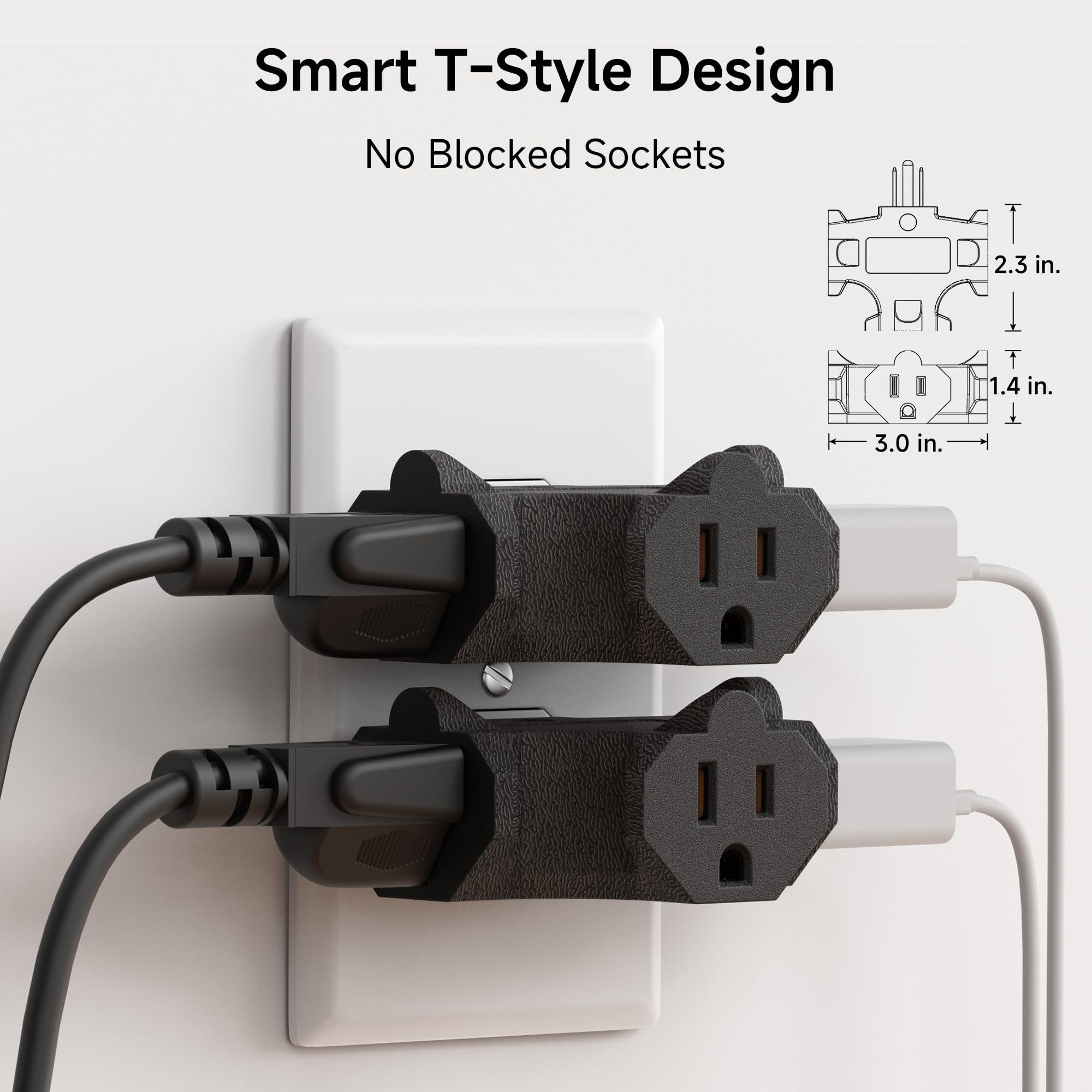 Snapklik.com : UL Listed Cable Matters 3-Pack 3 Way Plug Adapter 15A 1875W