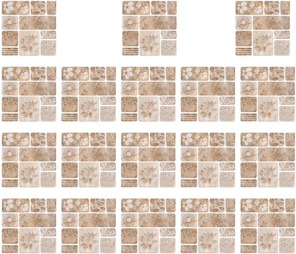 Amazon.com: Hemobllo Mosaic Wall Tile Stickers - 18 Pcs Self-Adhesive ...