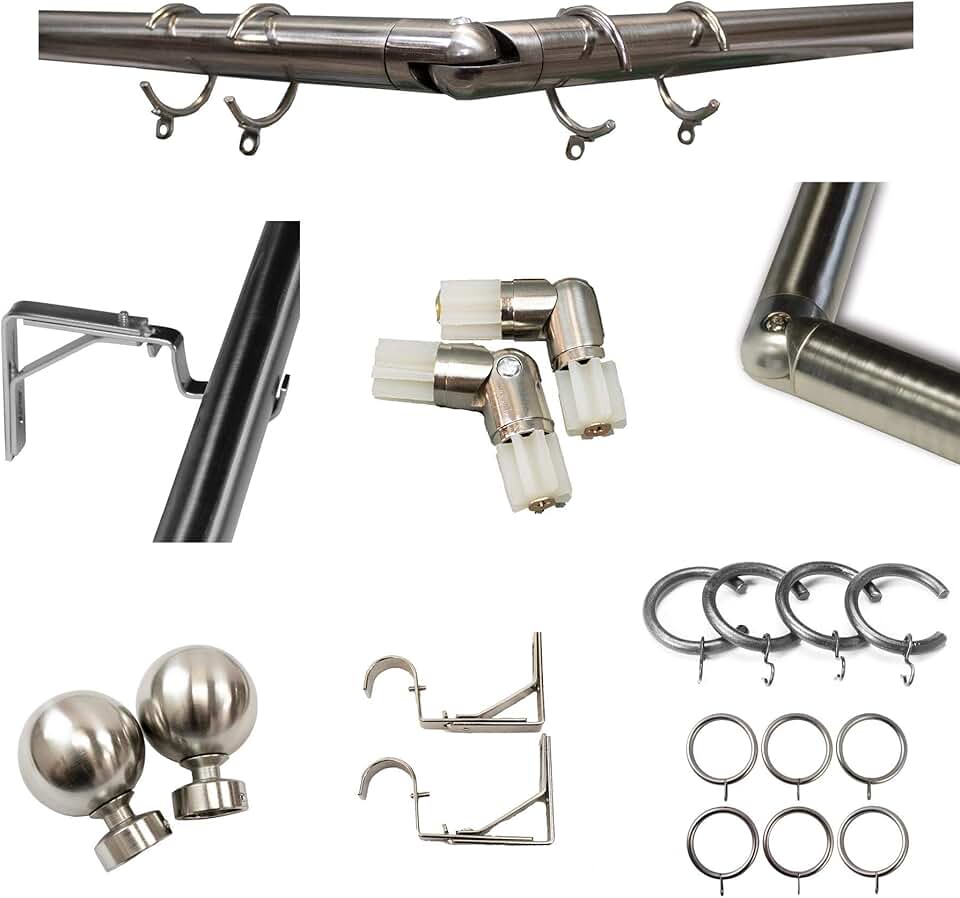 Amazon.co.uk: eyelet bay window eyelet curtain poles