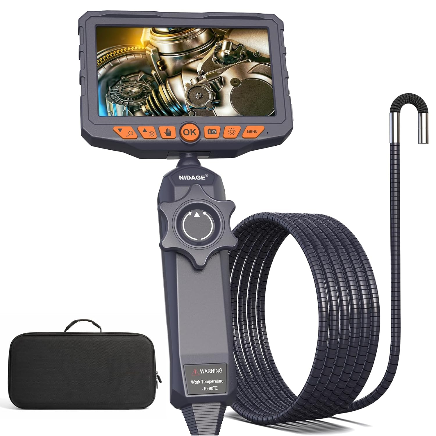 Articulating Borescope 0.24in Two-Way Articulated Endoscope Camera with ...