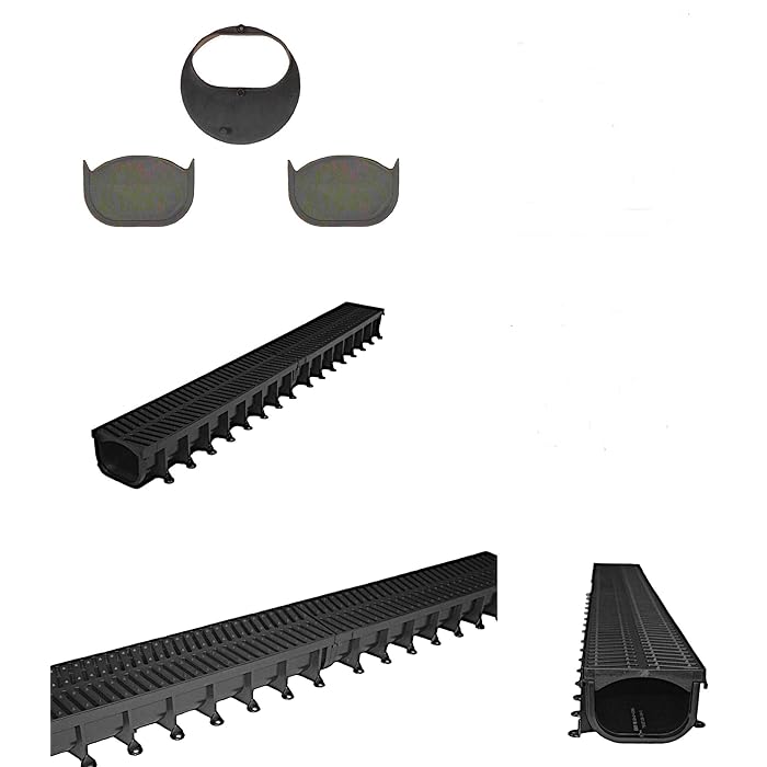 Buy 8 x Heavy Duty A15 Shallow Easy Flow Storm Drainage Channel Drain ...