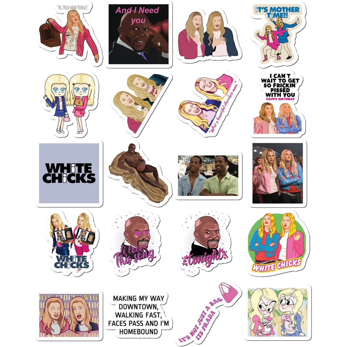 Amazon.com: Stickers 20 Pcs Per Pack White Colorful Chicks Laptop ...