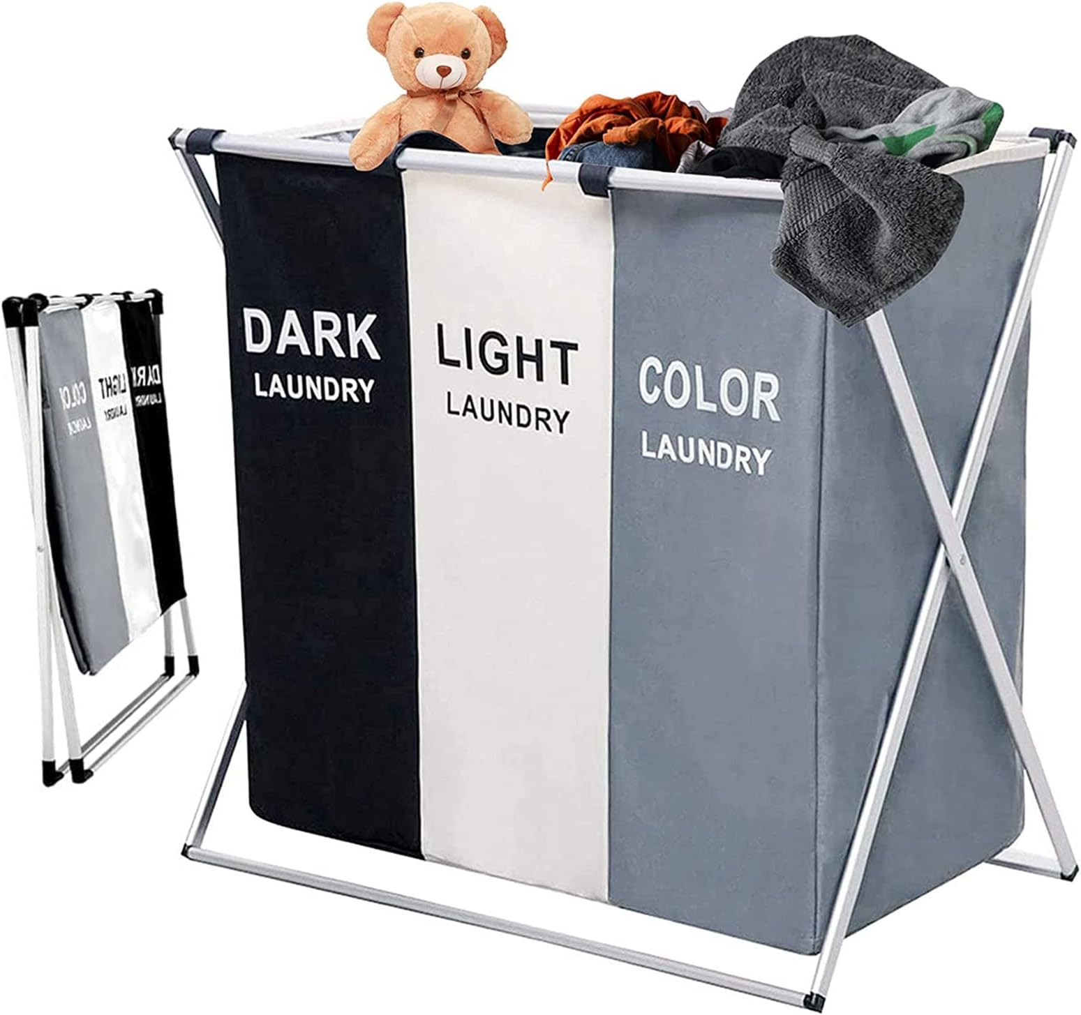 Cesto para Ropa Plegable,Cesto de Ropa de Lona de Gran Capacidad de 120 ...