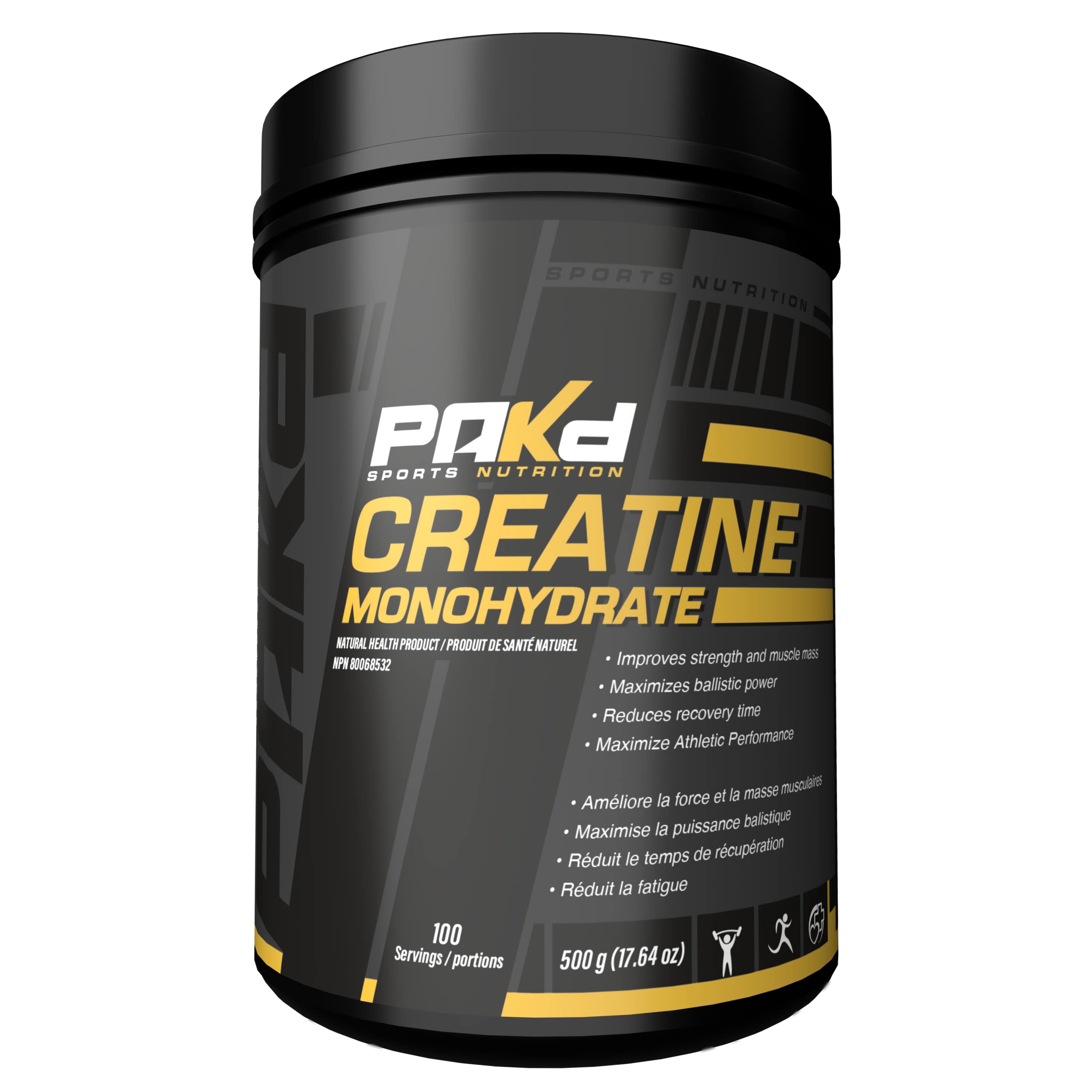 Pakd Nutrition Creatine Monohydrate 500 grams - Gain Strength, Build ...