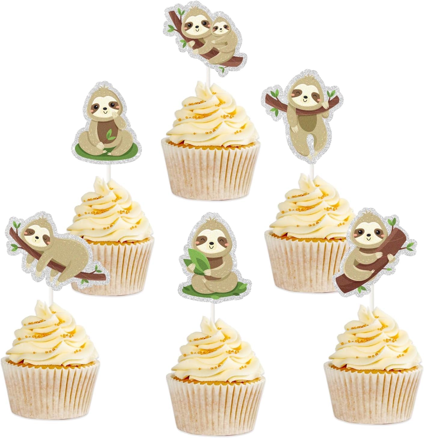 Amazon.com: Sloth Dessert Cupcake Toppers Baby Shower or Birthday Party ...