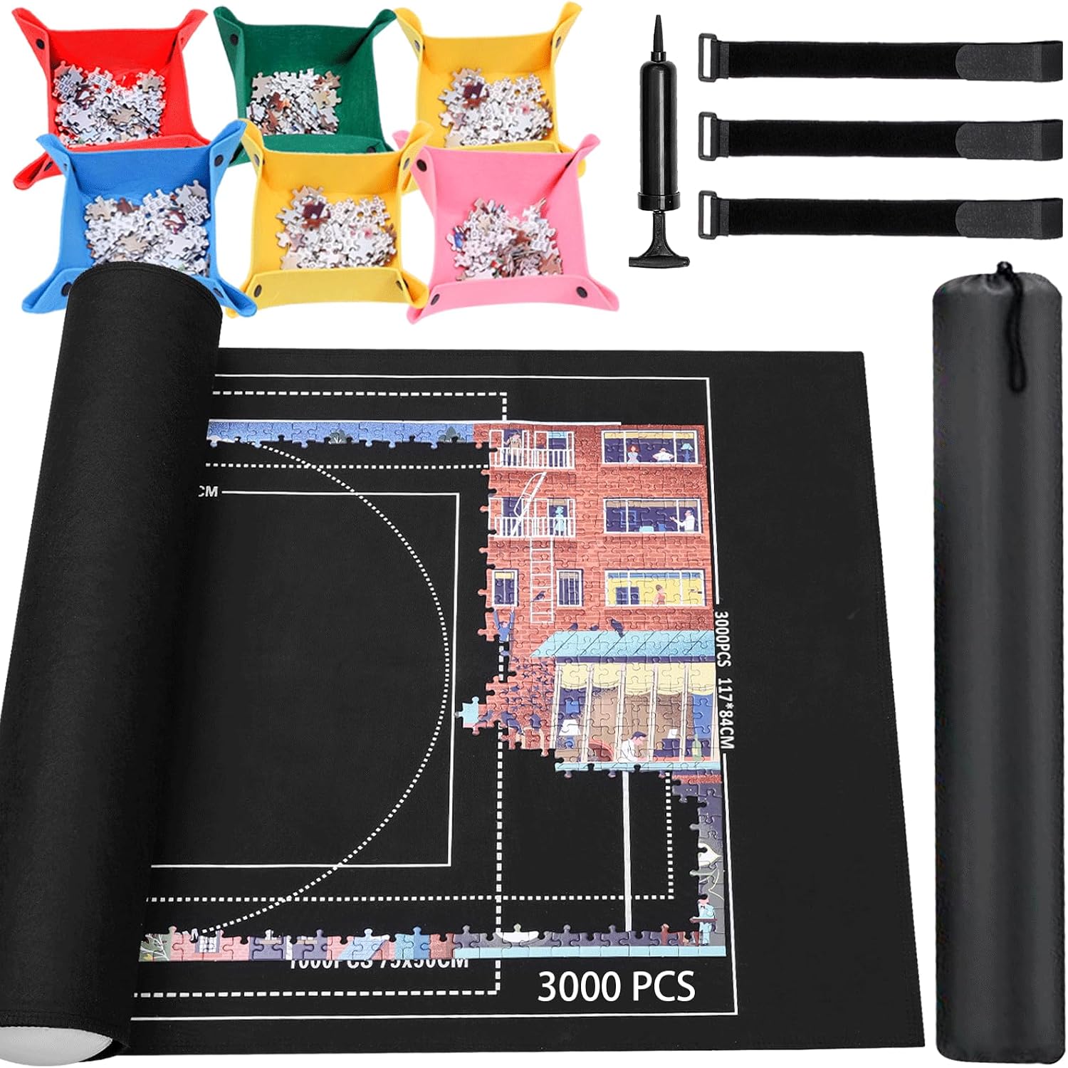 Koeuoi Jigsaw Puzzle Mat Roll Up 3000 2000 1500 1000 Pieces Felt Puzzle ...