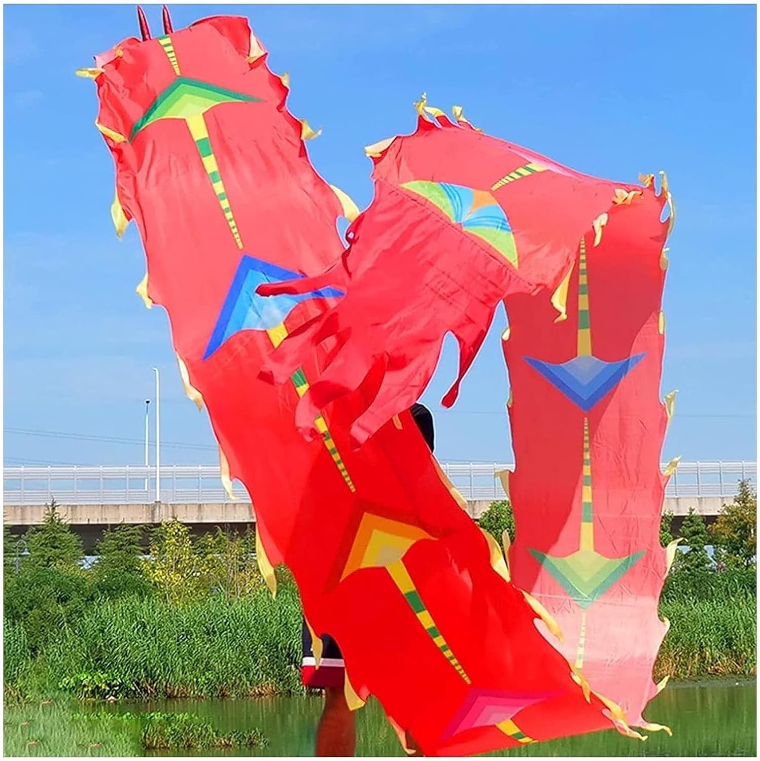 Amazon.com: Dragon Dance Silk Chinese Folk Dragon Poi Ribbon W/Dragon ...