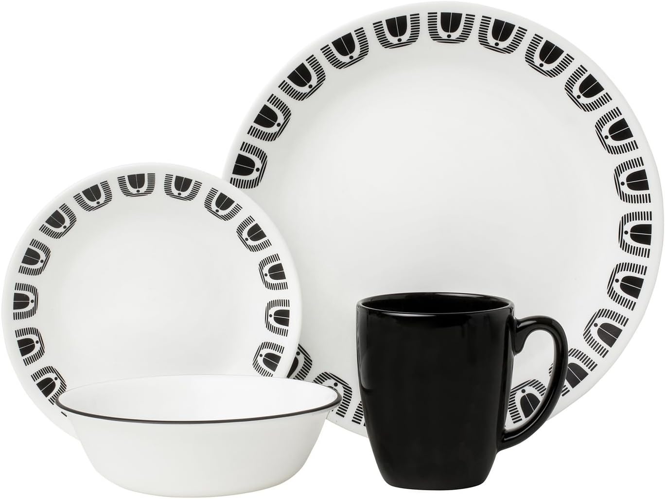 Amazon.com | Corelle Black Night Chip & Break Resistant 16pc Dinner Set ...
