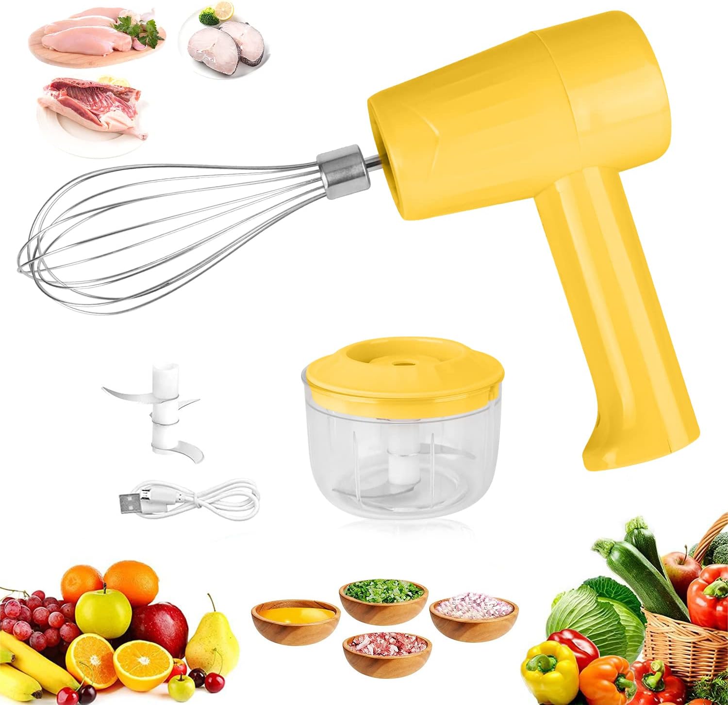 Amazon.com: Electric Garlic Chopper,Cordless Hand Mixer Electric,Food ...