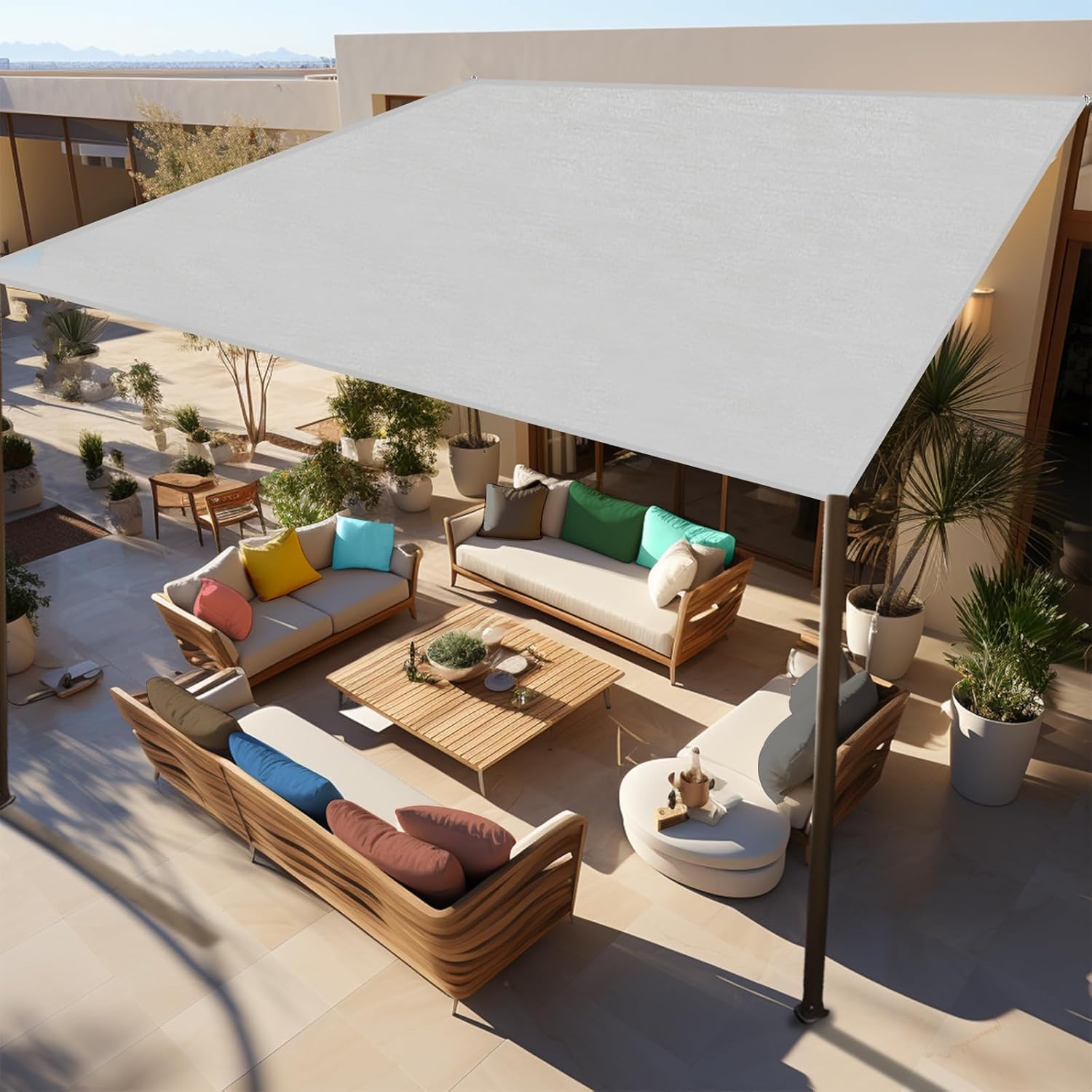 Amazon.com : Shade&Beyond Sunshade Sail 12' x 15' Straight Commercial ...