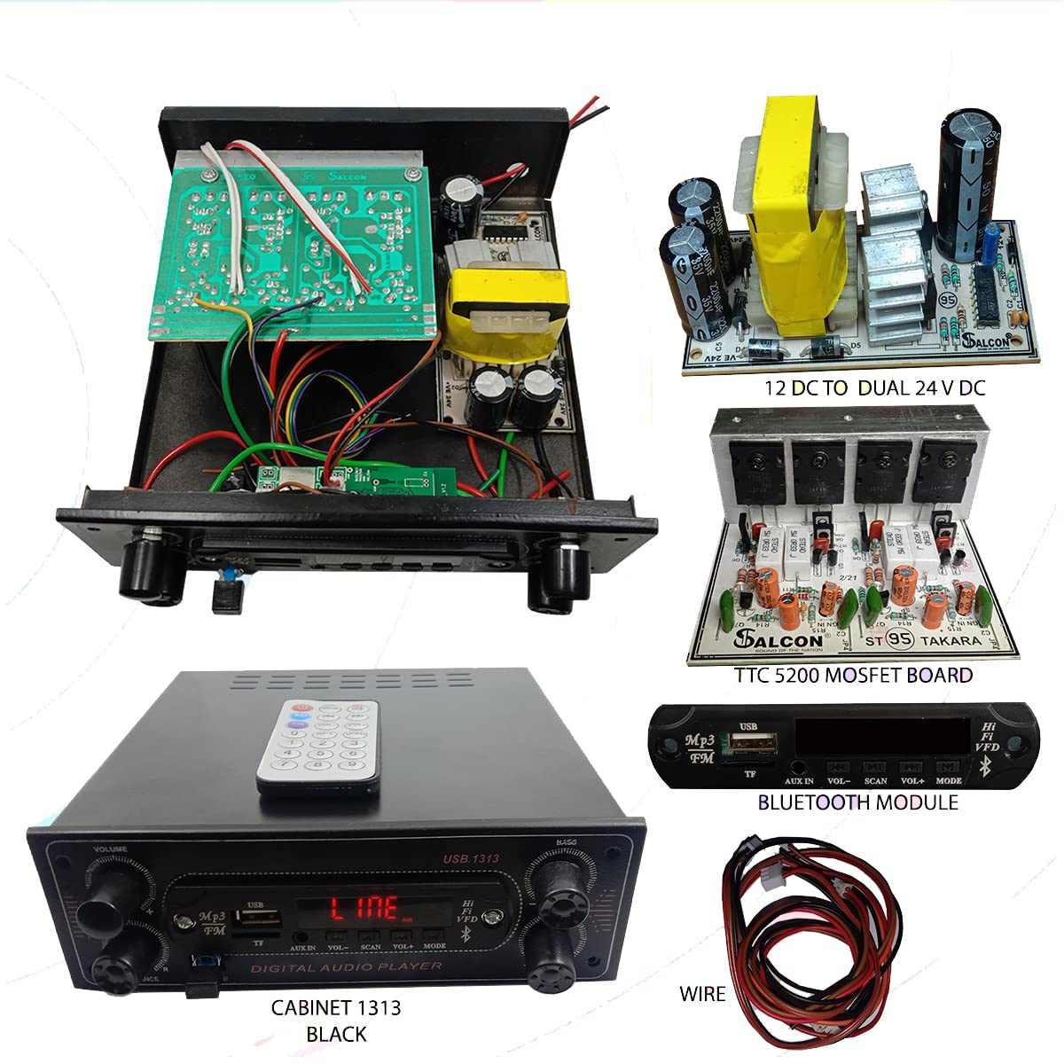 Salcon 4 MOSFET DC 200w DIY Amplifier Kit : Amazon.in: Electronics