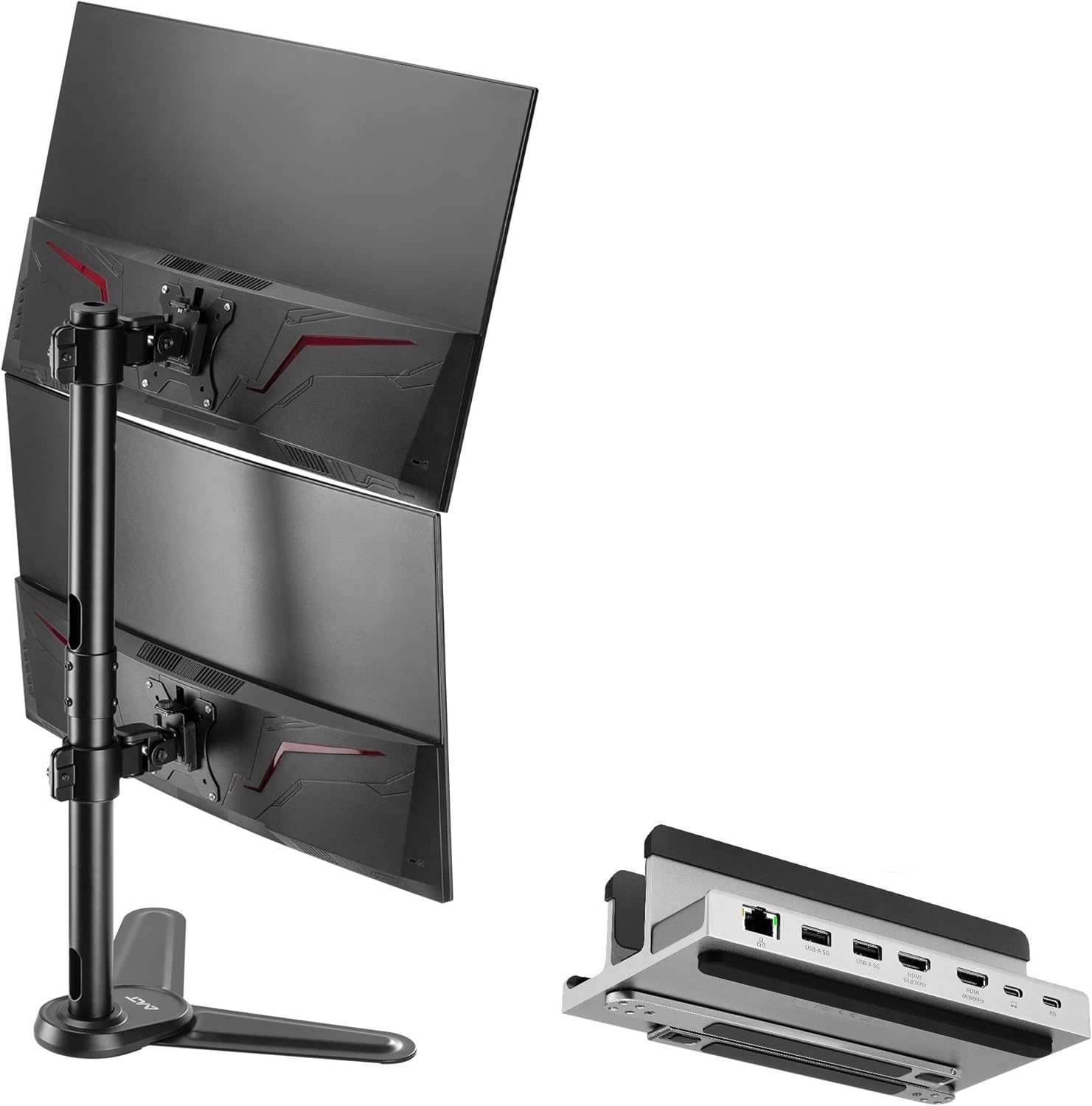 Amazon.com: AVLT Dual Stacked Monitor Arm and Reinforcement Plate ...