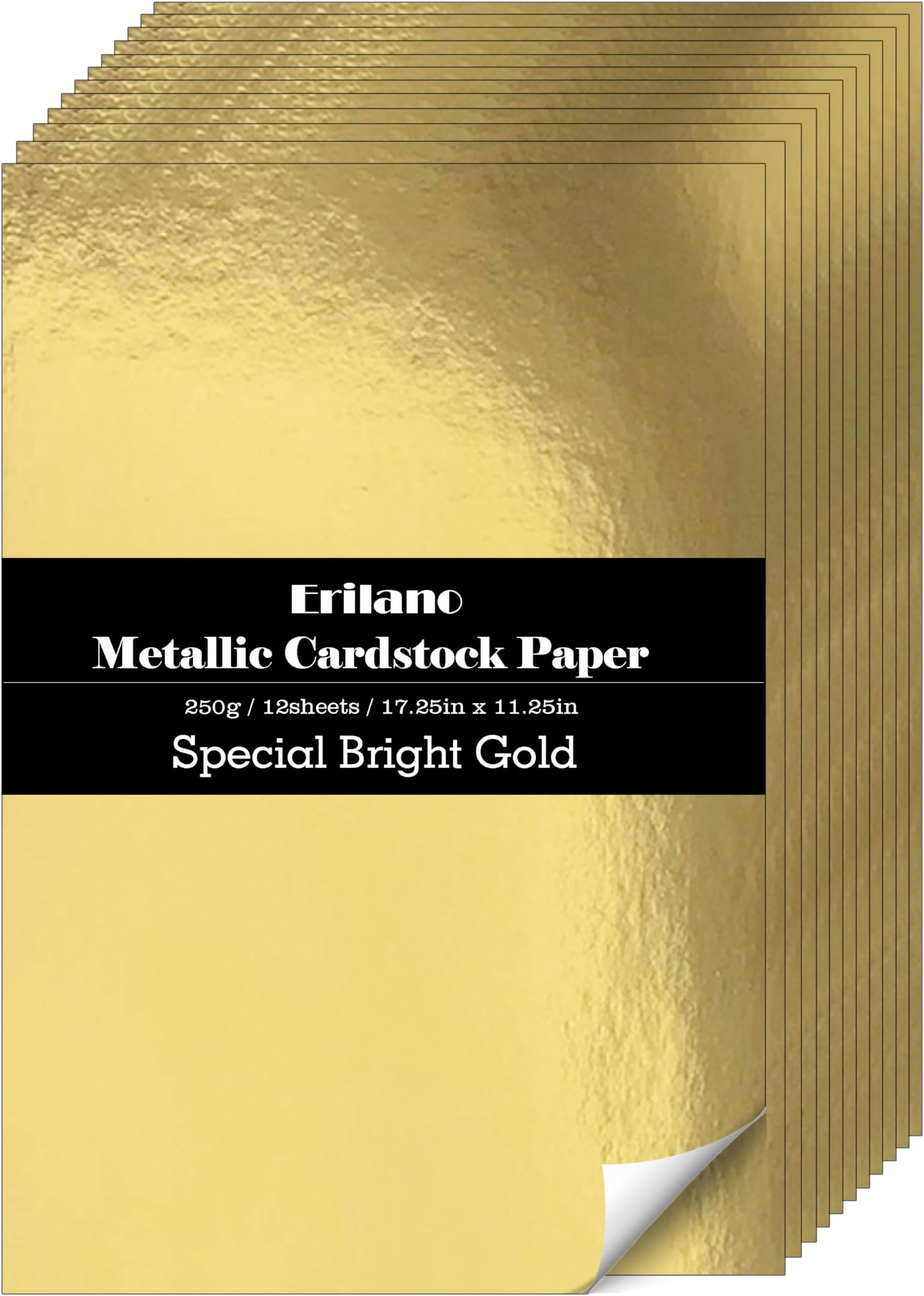 Amazon.com : Erilano Metallic Cardstock Paper - 12 Sheets 17.25"x11.25 ...