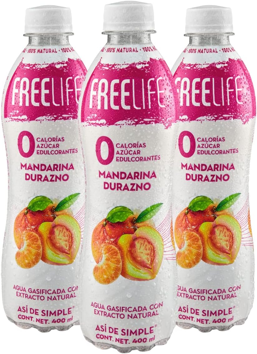 FreeLife | Agua gasificada con extracto natural de frutas, sin azúcar ...