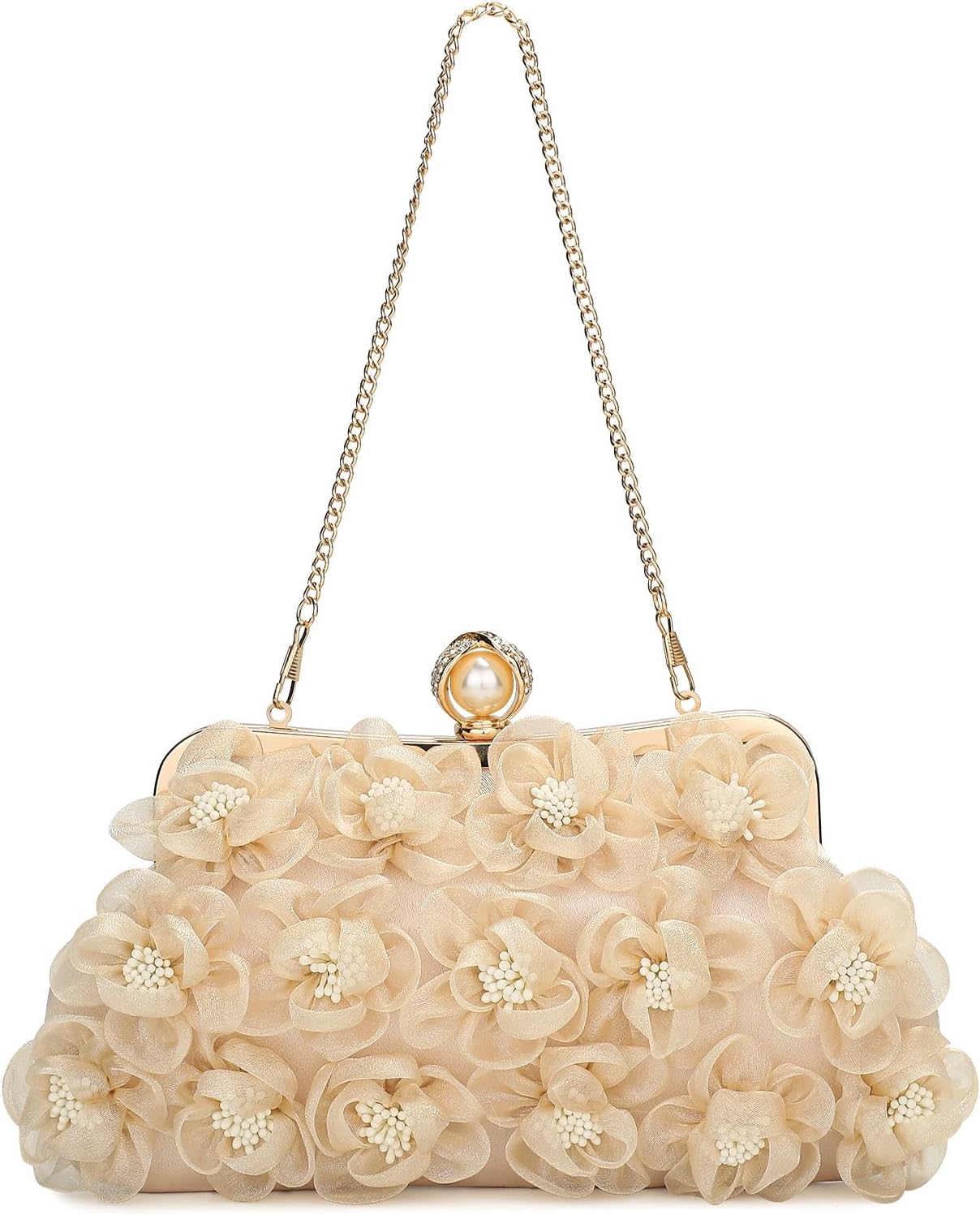 UBORSE Floral Clutch Purse Bridal Handbag Flower Purses for Women ...