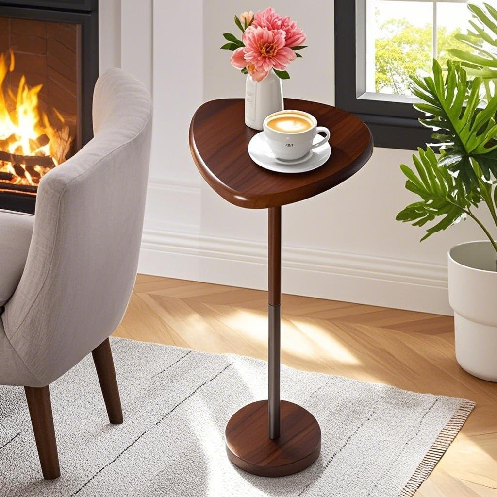 Amazon.com: FANTERSI Drink Table, Pedestal Side Table for Living Room ...