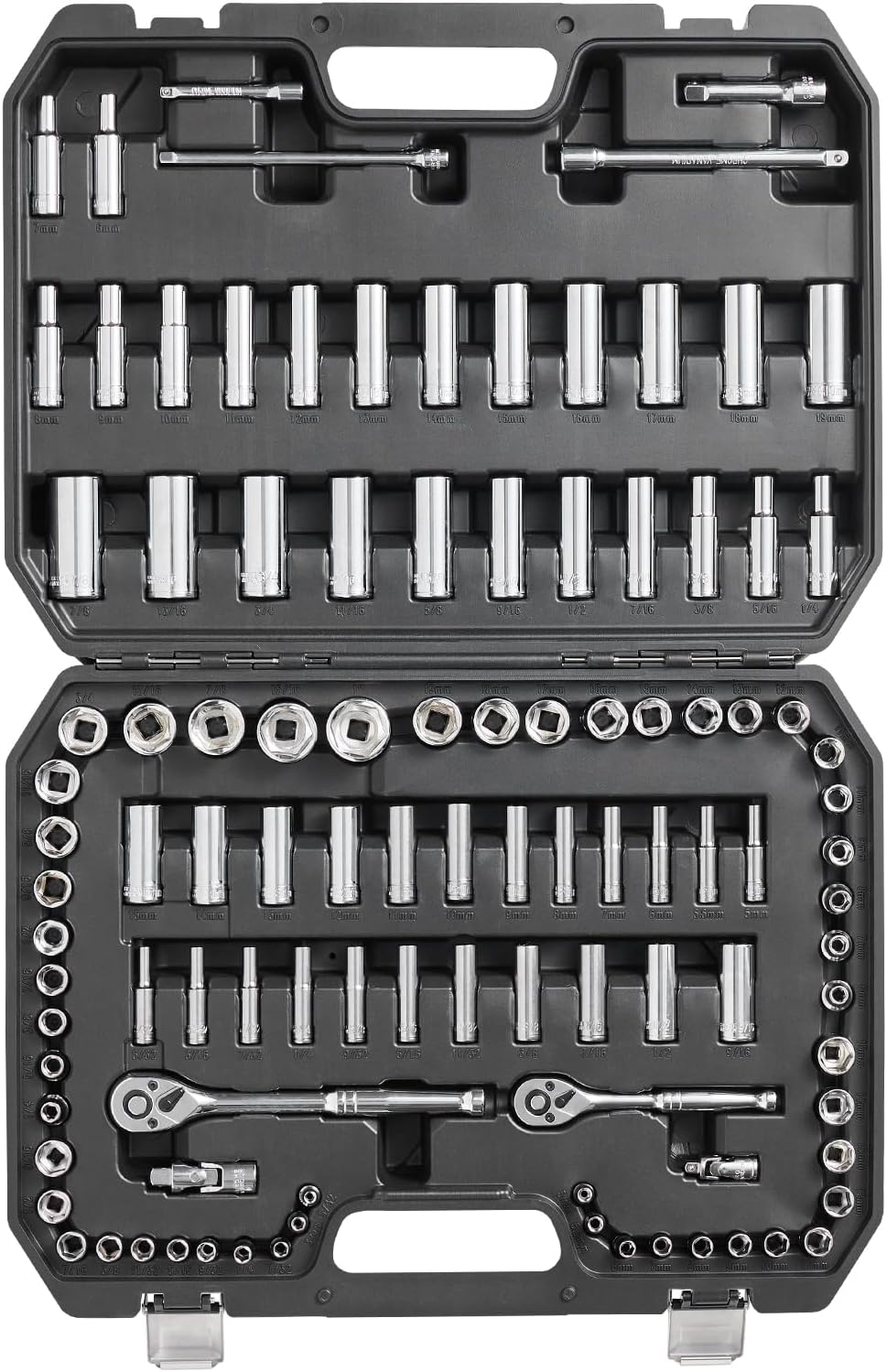 Amazon.com: VEVOR Socket Set, 1/4 Inch Drive Socket and Ratchet Set, 6 ...