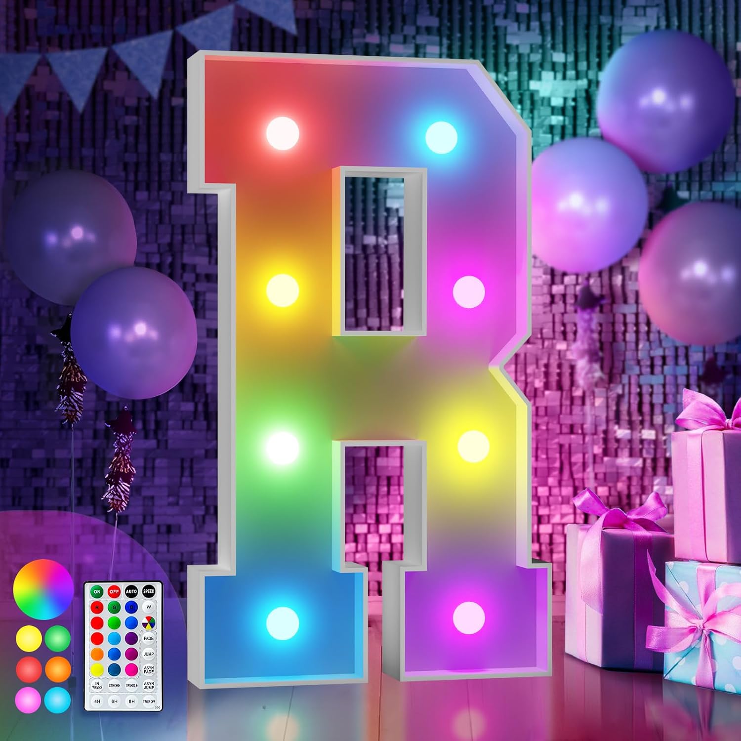 Amazon.com: imprsv 3FT Colorful Marquee Light Up Letters R, 18 Colors ...