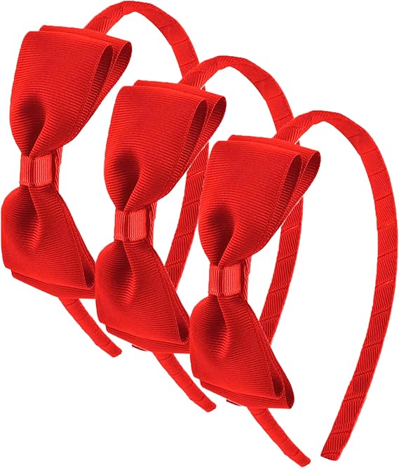 3 Pieces Red School Bows Headbands Alice Hairbands, Girls Uniform ...