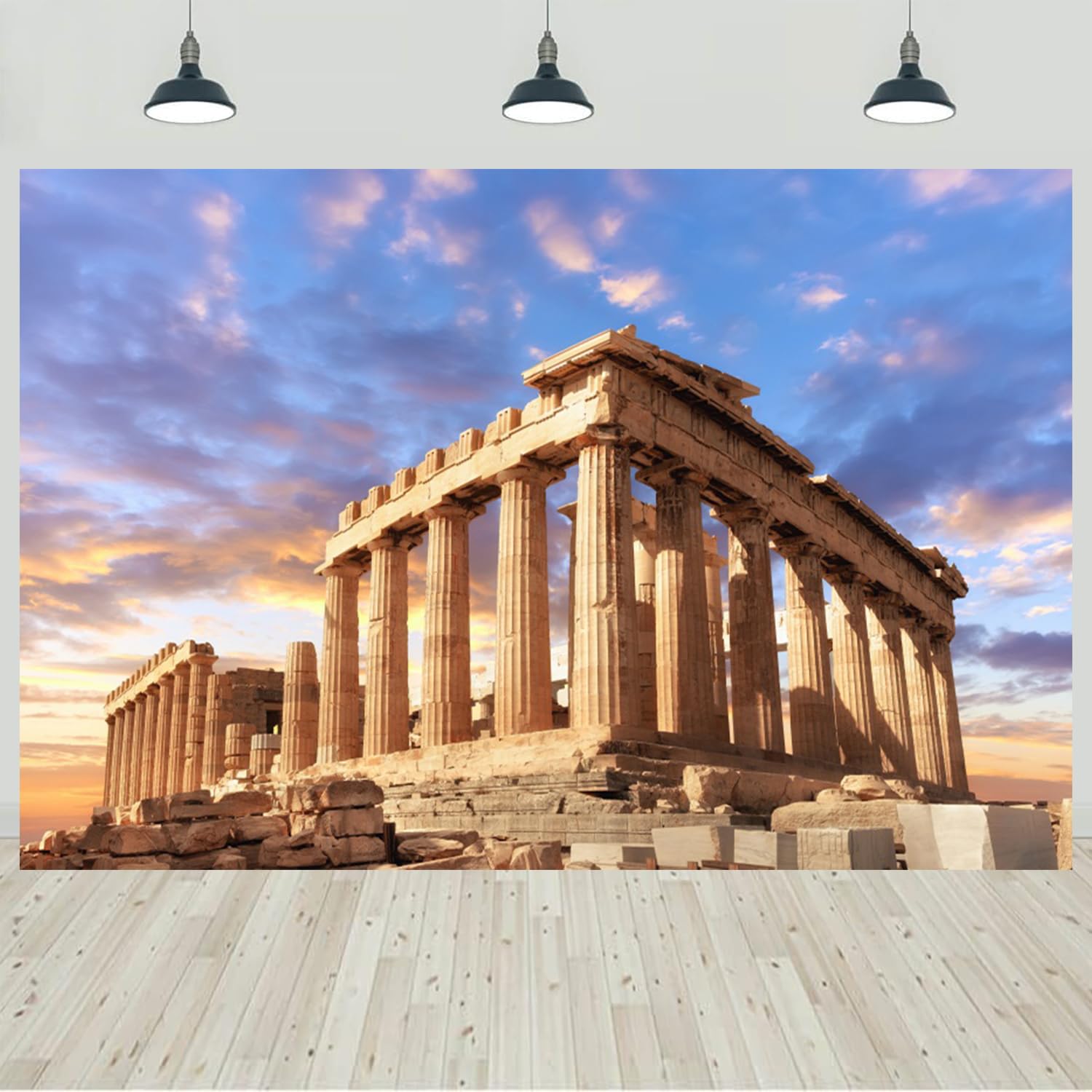 Amazon.com : 10x8ft Greece Parthenon Temple Backdrop Historical ...
