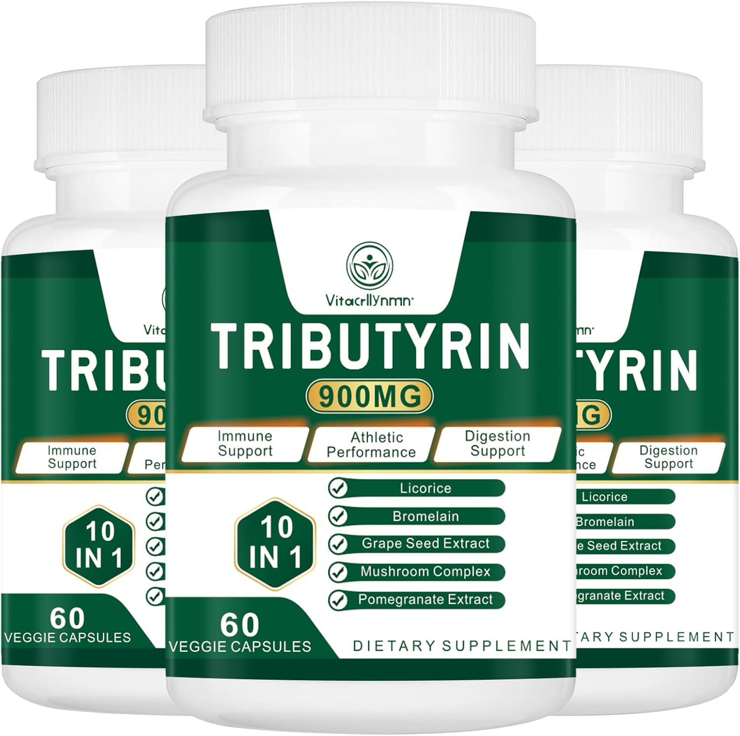 Amazon.com: VITACRLLYNMN Tributyrin Supplement - Butyrate Precursor for ...