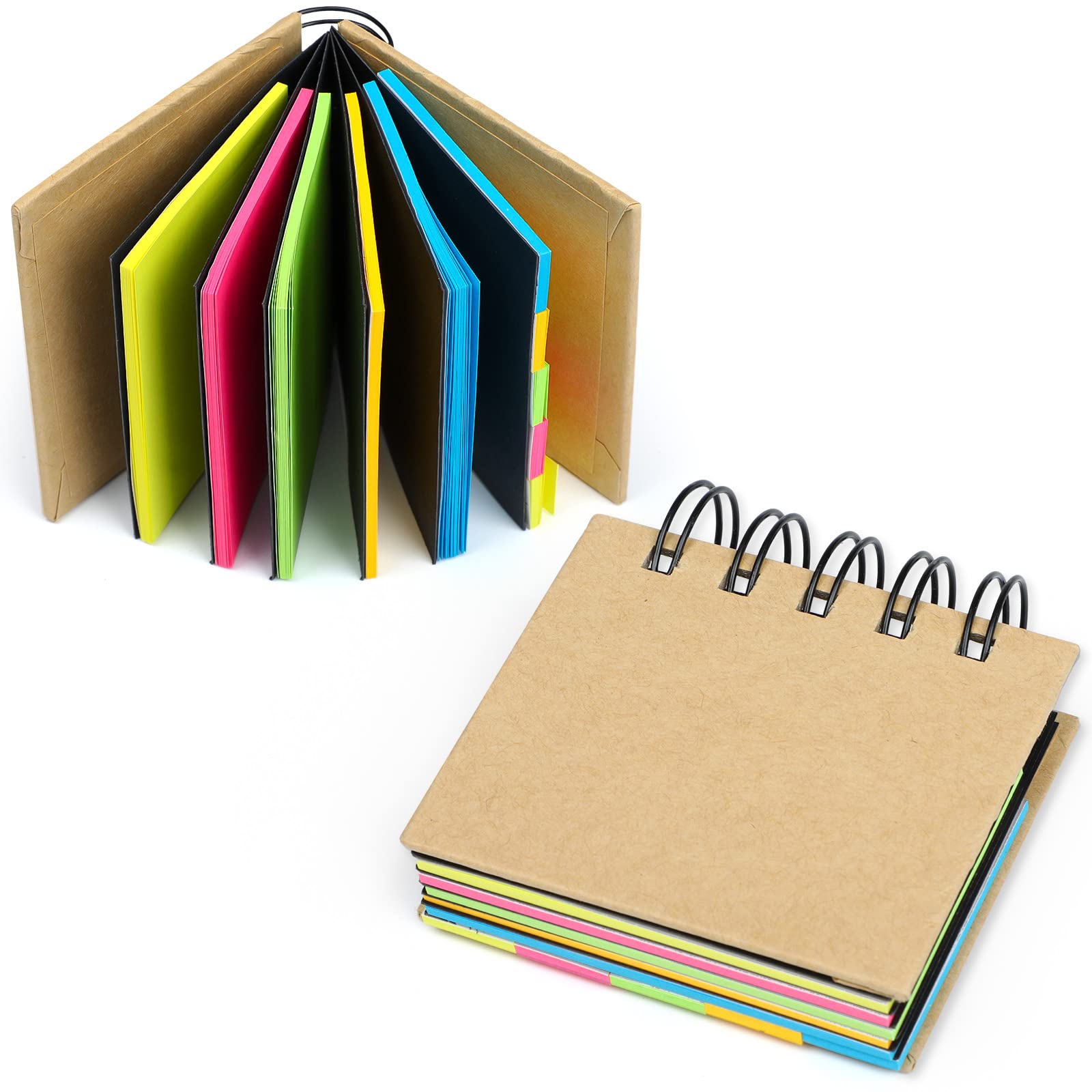 Amazon.com : NEWEST 2 Sets Colored Sticky Notes, Fluorescent Paper ...