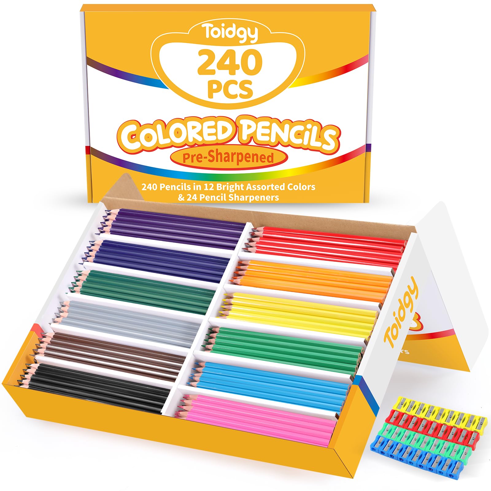 Amazon.com: 240 Packs Colored Pencils Bulk Classroom, Colored Pencils ...