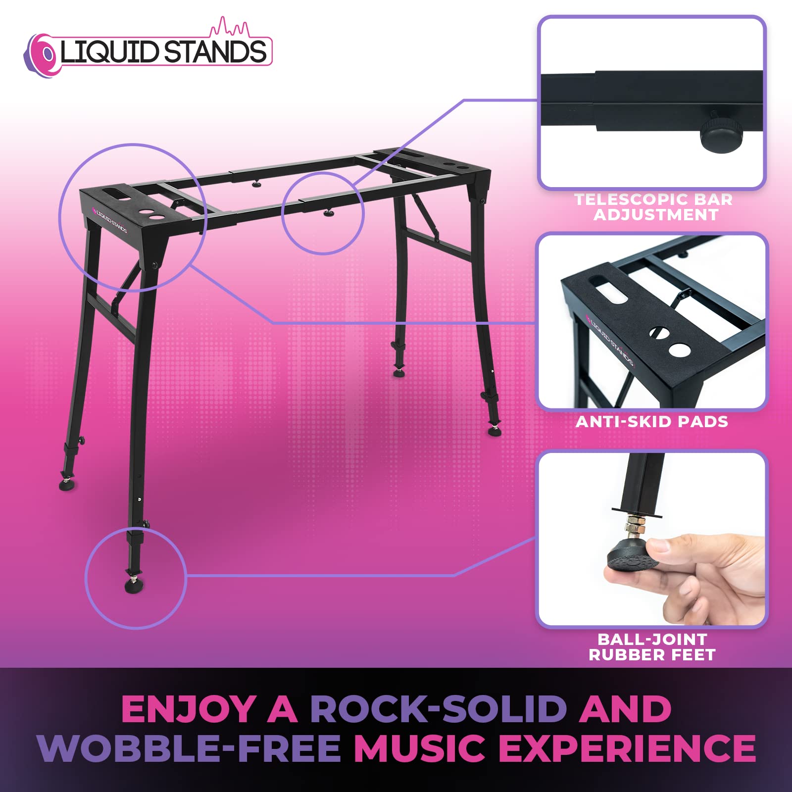 Snapklik.com : Collapsible Piano Keyboard Stand - Adjustable And ...