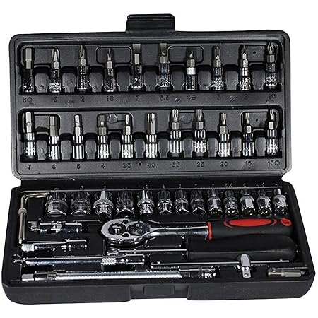 KBZONE 46 in 1 Pcs Combination Wrench Set/Socket, Car&Bike Repairing ...