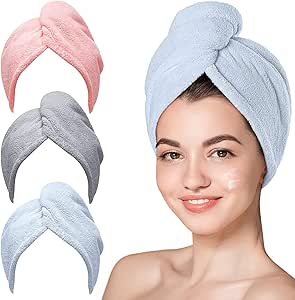 NOG Microfiber Hair Towel Wrap Super Absorbent Twist Turban for Women ...