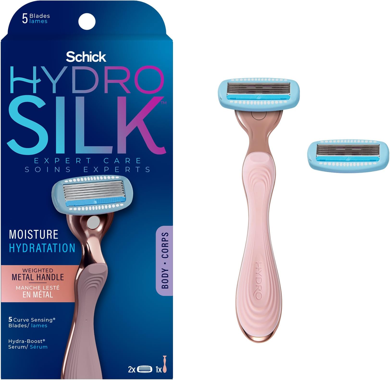 Amazon.com: Schick Hydro Silk Rose Gold Metal Razor for Women | Womens ...